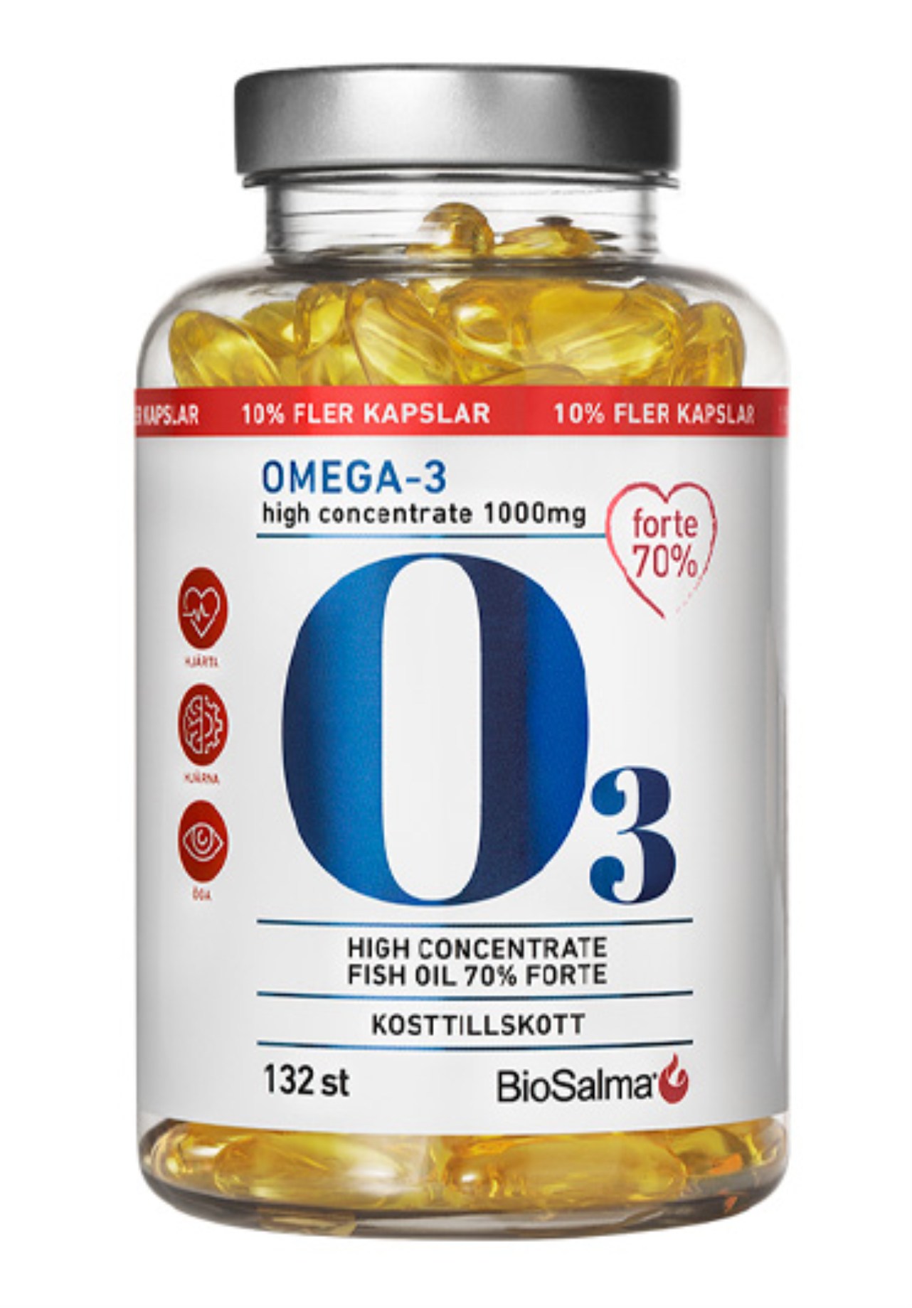 BioSalma Omega-3 Forte 70% 1000mg | Svensk Hälsokost