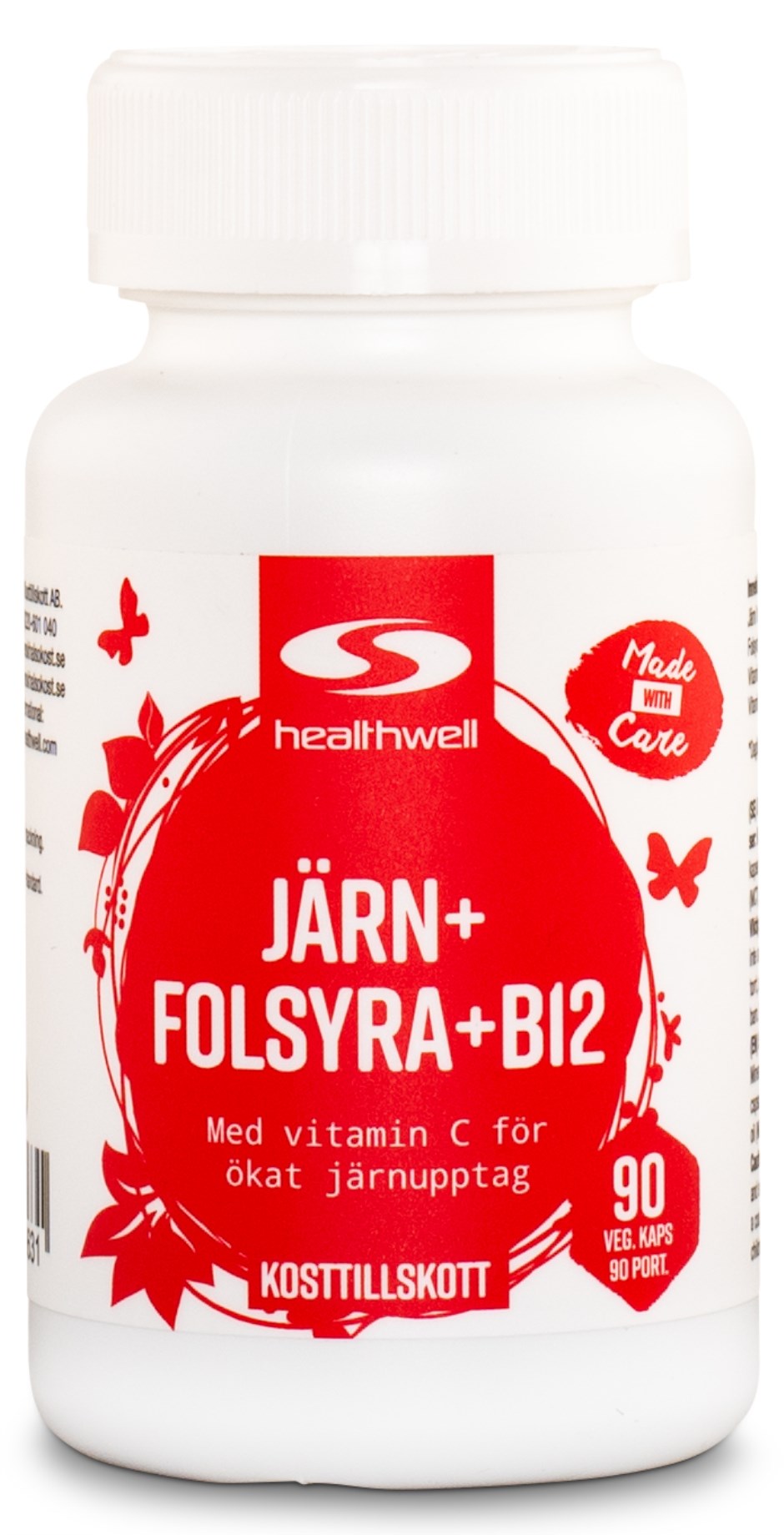 Healthwell Järn, Folsyra, B12 | Svensk Hälsokost