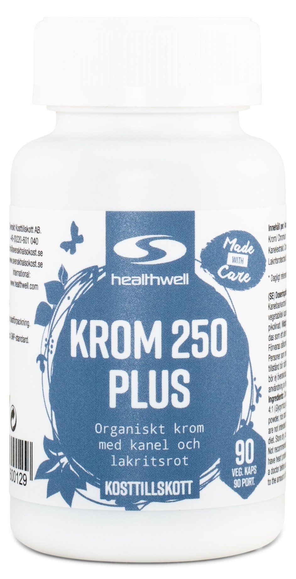 Healthwell Krom 250 Plus | Högdoserad krom | Svensk Hälsokost
