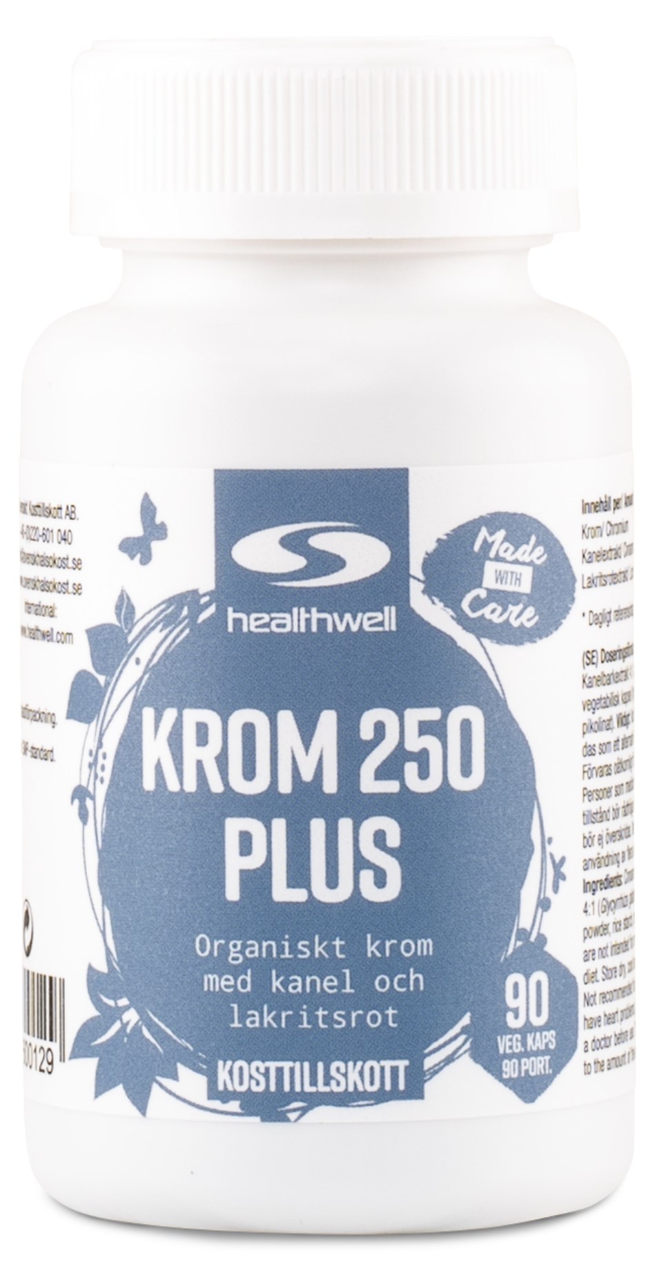 Healthwell Krom 250 Plus | Högdoserad krom | Svensk Hälsokost