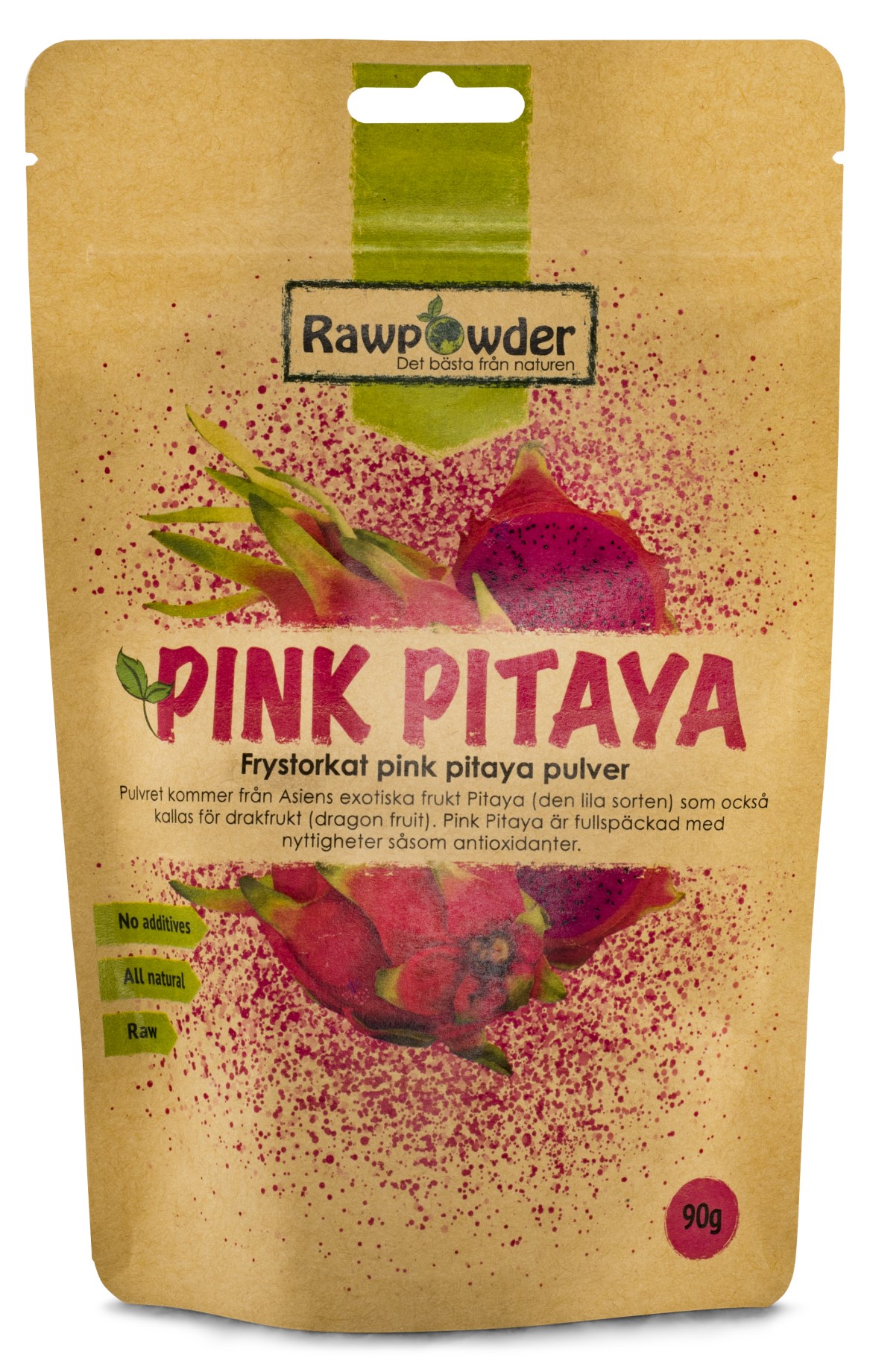 RawPowder | Pink Pitaya Pulver | Svensk Hälsokost