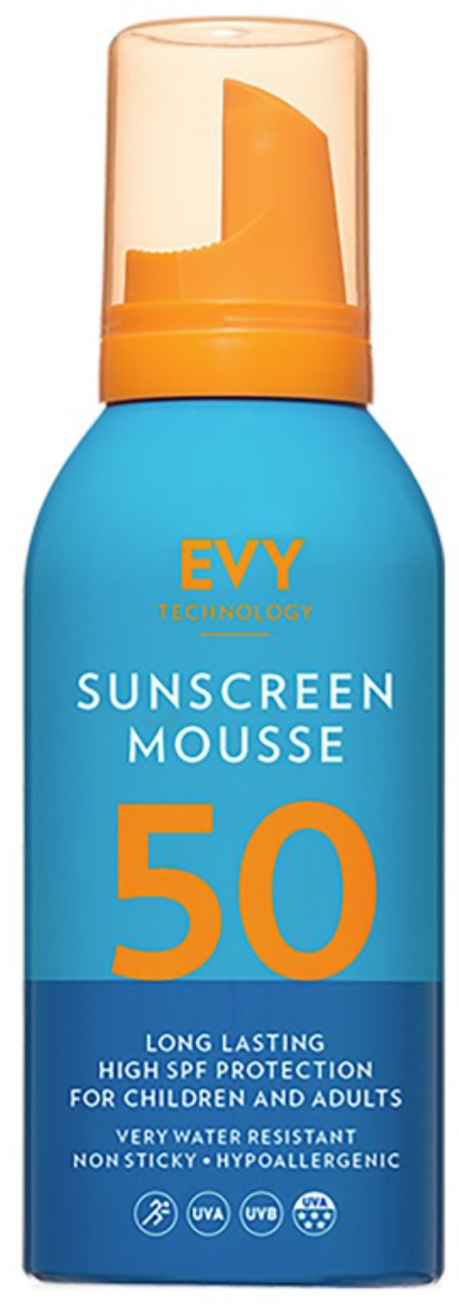Handla EVY Sunscreen Mousse SPF50 hos Svensk Hälsokost. Fri frakt!